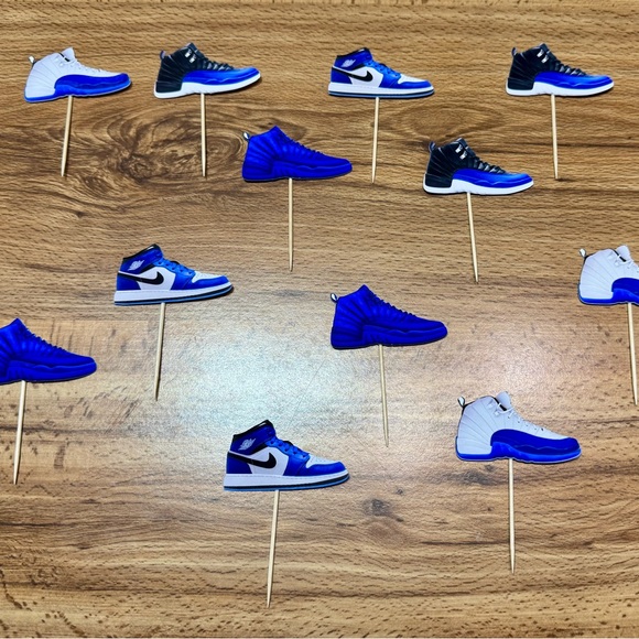 Party Supplies | Sneaker Head Blue Jordans Cupcake Toppers | Poshmark